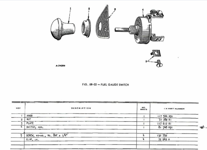 Dash Fuel Switch for Dual Tanks | IH PARTS AMERICA
