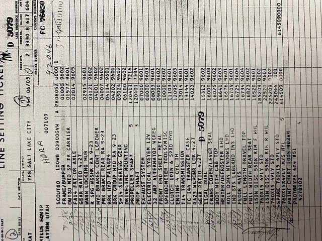 Line Setting Ticket | IH PARTS AMERICA